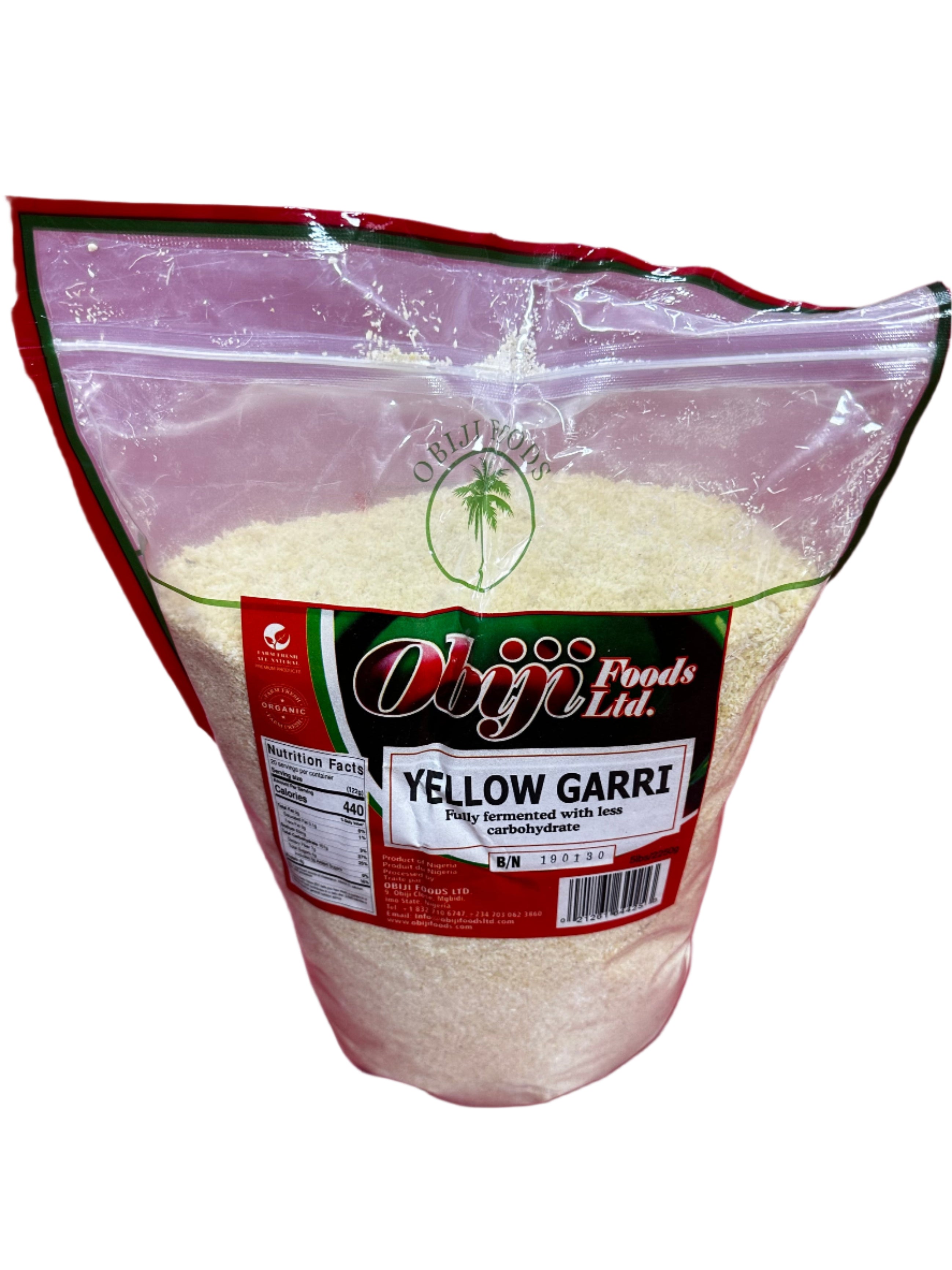 Obiji Foods Yellow Garri – Fully Fermented, Low-Carb, Premium Cassava ...